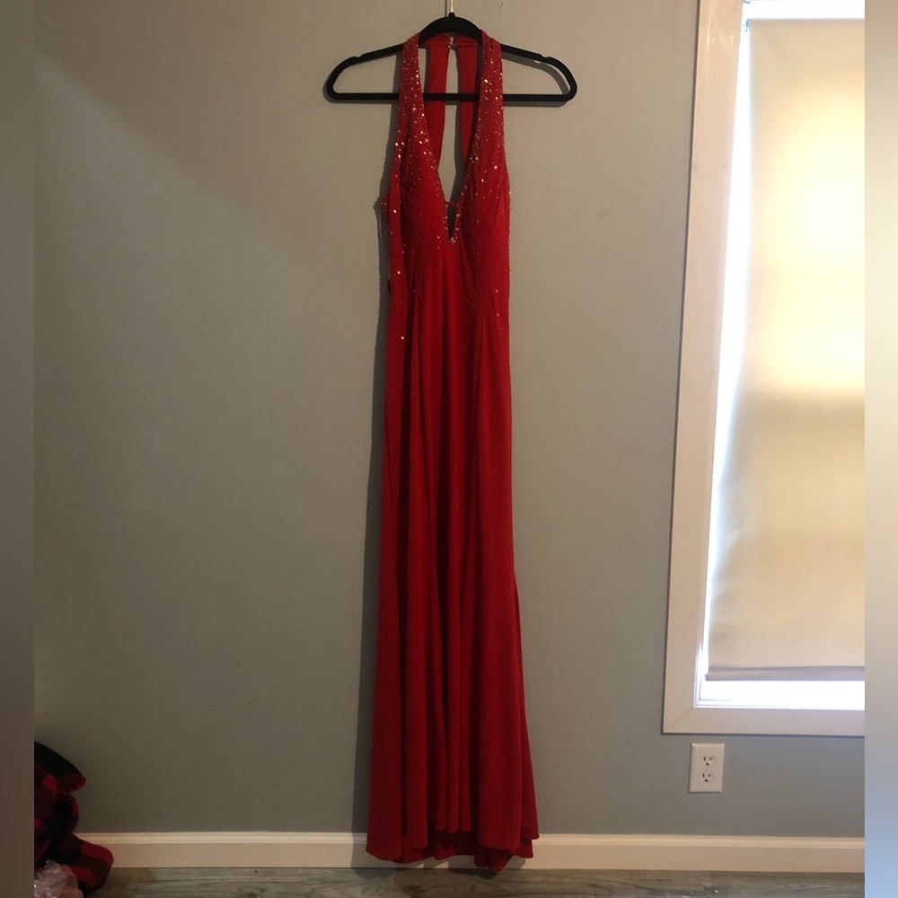 Niki Livas Stunning Red Prom Dress Long Line Sequins … - Gem